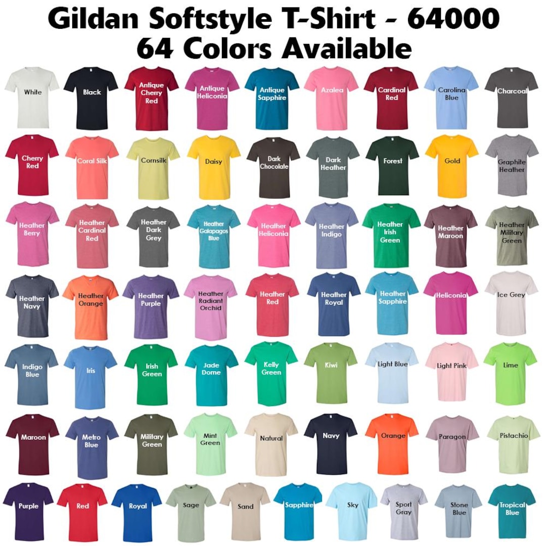Gildan Softstyle Unisex Cotton T-shirt: Blank Bulk Tee 64000 - Etsy