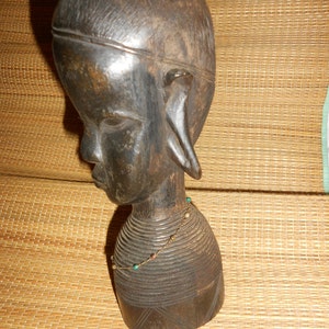 African Goddess 9-inch Wooden Sculpture Primitive Eames Era Art Mid ...
