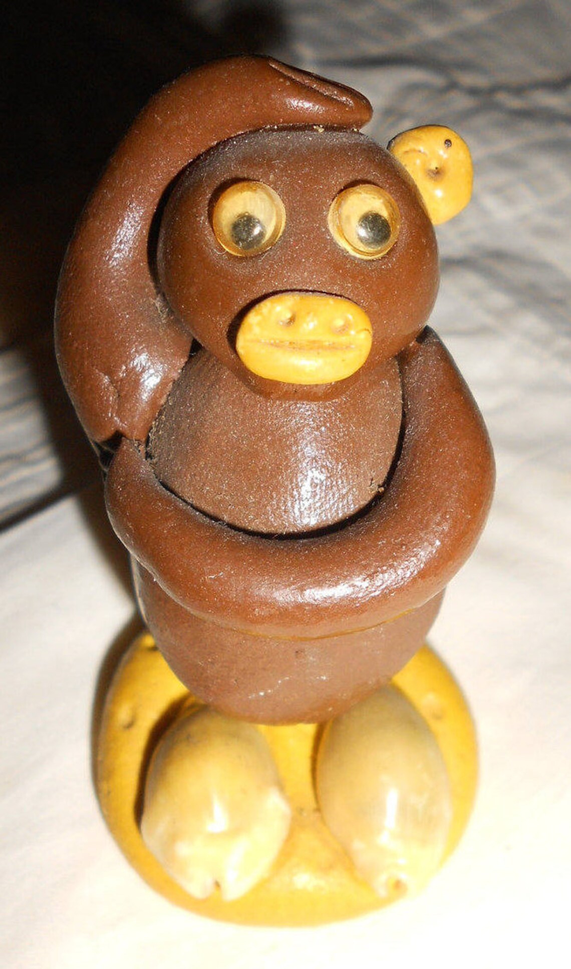 Monkey Figurine Cute Handmade Sea Shell and Clay Zoo Guy Great for ...