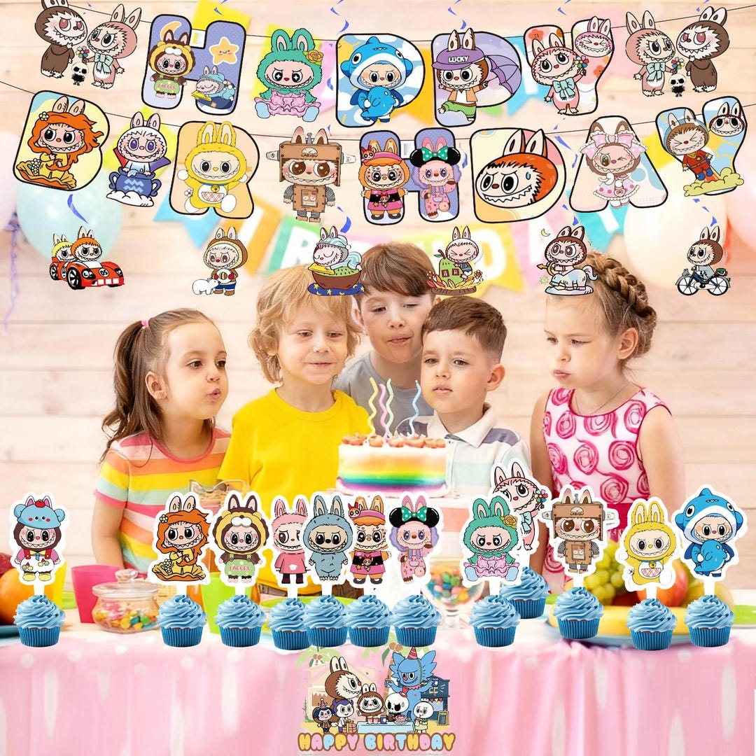 Labubu Baby Birthday Party Decorations Party Decor Balloons, Cake ...