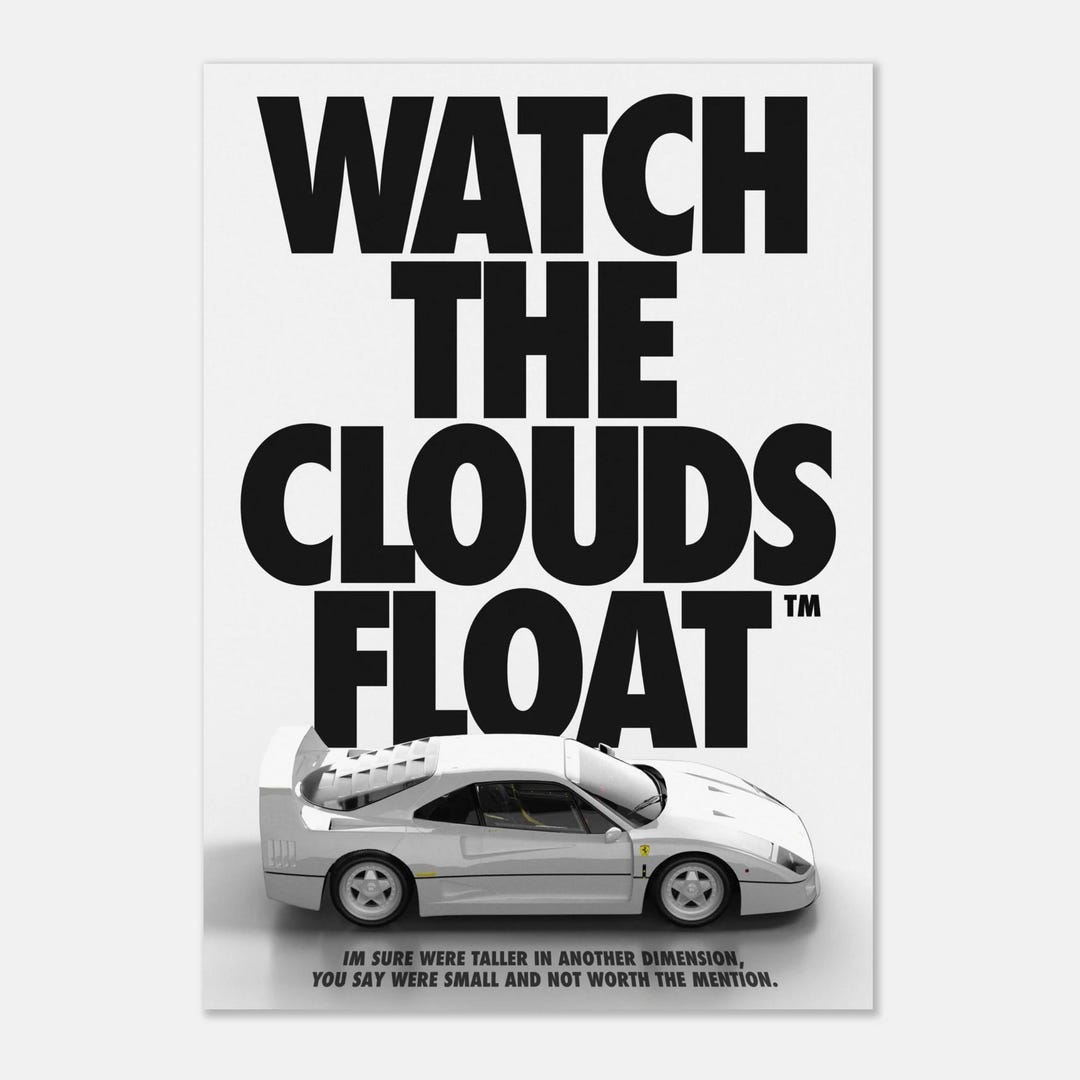 White Ferrari Poster - Etsy