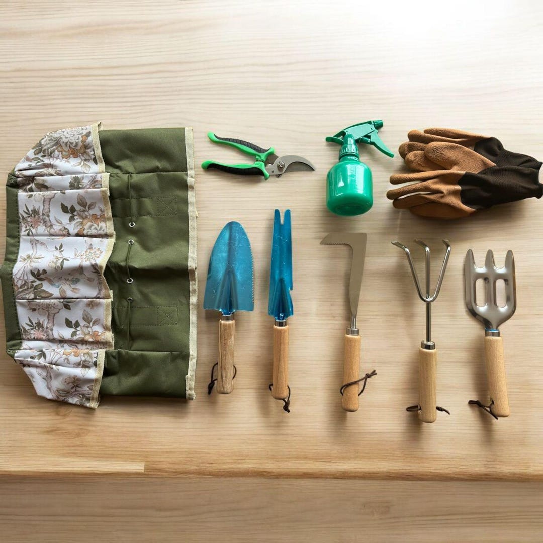 Gardening Tool Set – Stainless Steel Hand Tools With Floral Tote Bag - Etsy