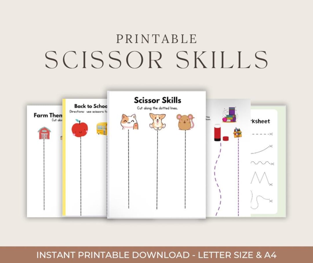 Scissor Skills Printable for Kids – Cutting Practice Worksheets for ...