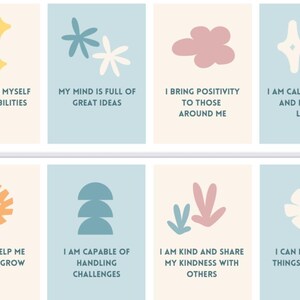 Printable Affirmation Cards for Kids: Positive Mindfulness, Self-esteem ...