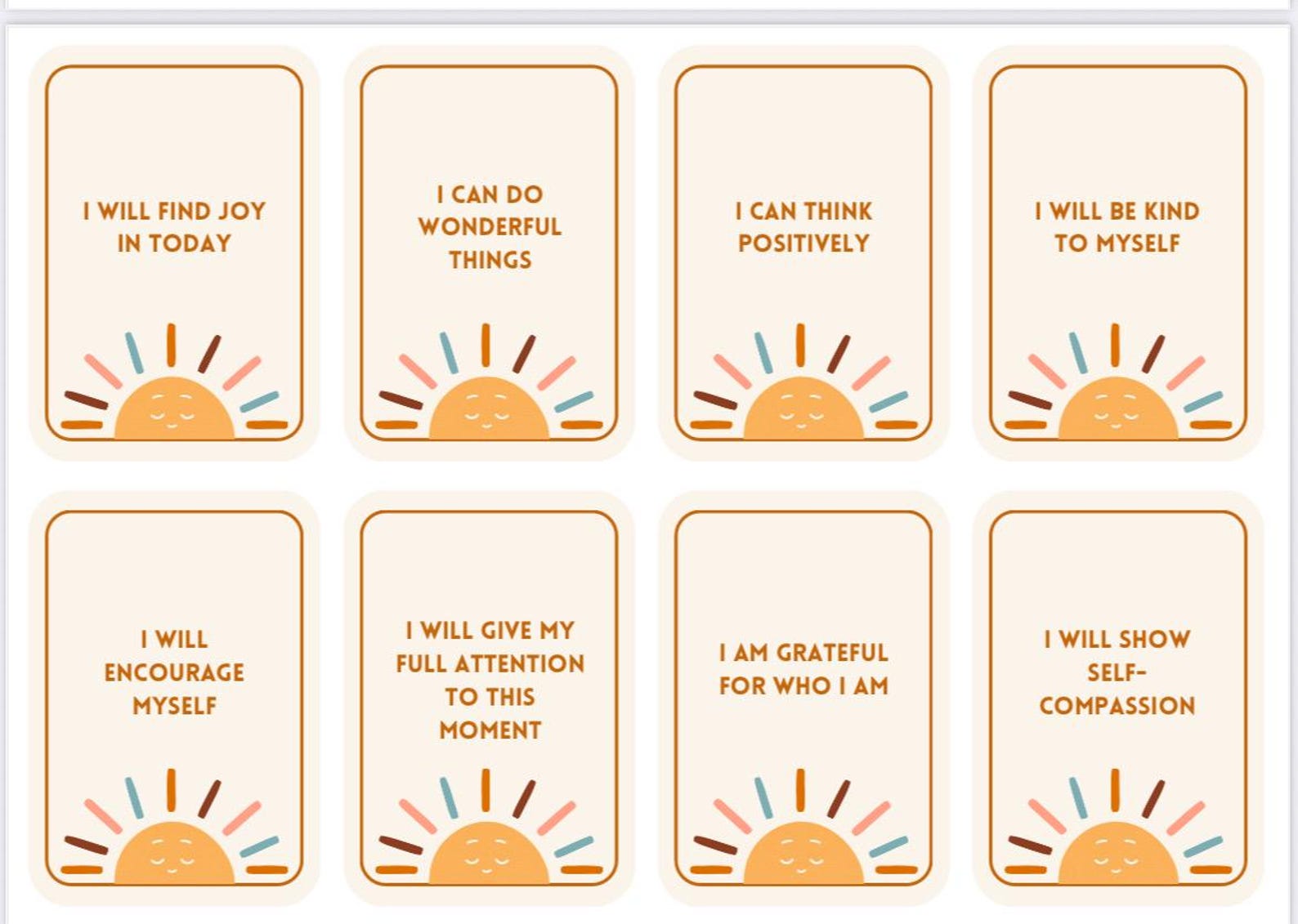 Printable Affirmation Cards for Kids: Positive Mindfulness, Self-esteem ...