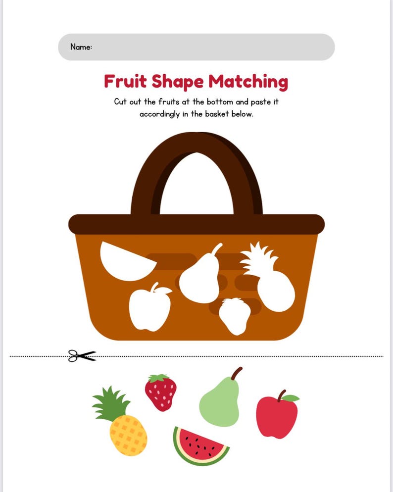 Cut and Paste Worksheets for Kids | Preschool & Kindergarten Activities ...