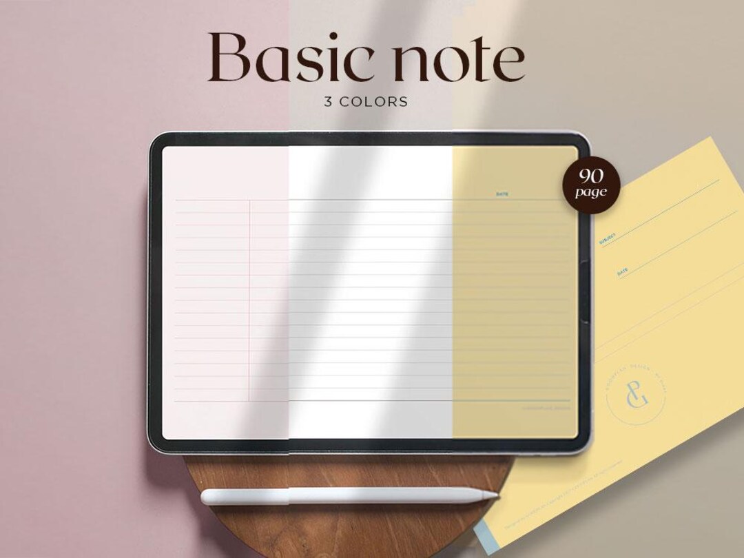 Minimal Lined Notes Template for Goodnotes & Notability: 3-color ...