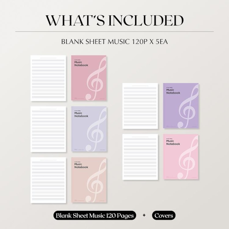 Printable Music Staff Paper | Digital Music Note Sheets | Blank Sheet ...