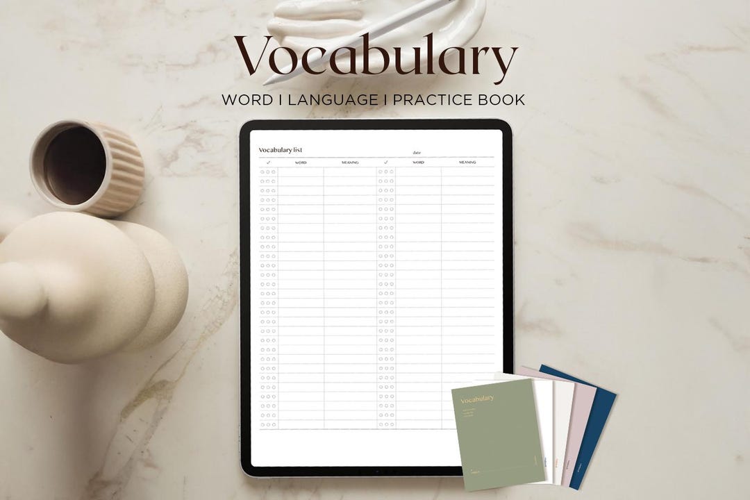 Digital Vocabulary Notebook for Goodnotes: Minimalist Study Template ...