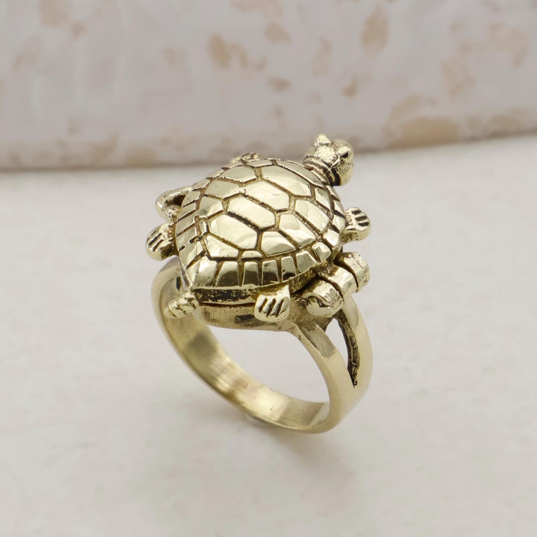 Vintage Brass Turtle Poison Ring, Secret Locket Jewelry - Etsy