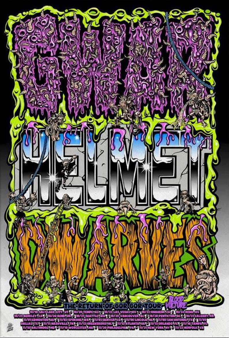 GWAR Helmet Dwarves Tour 2025 Poster - Etsy