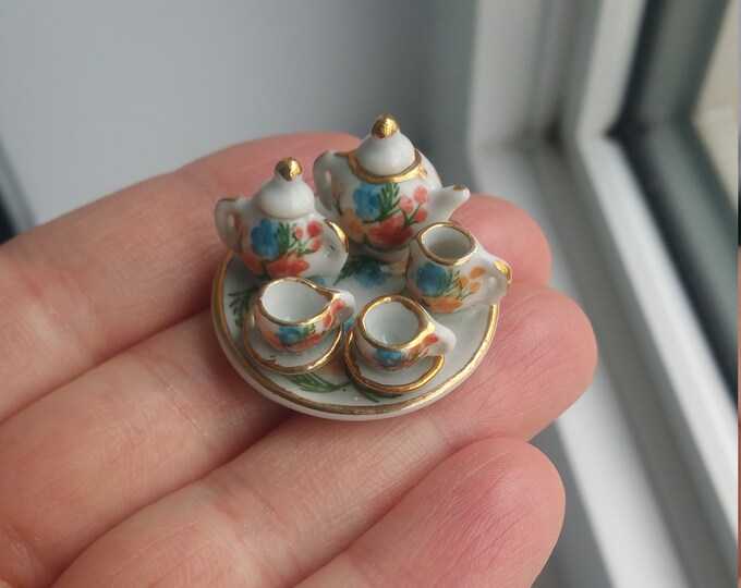 Vintage Dollhouse Porcelain Tea Set - Etsy