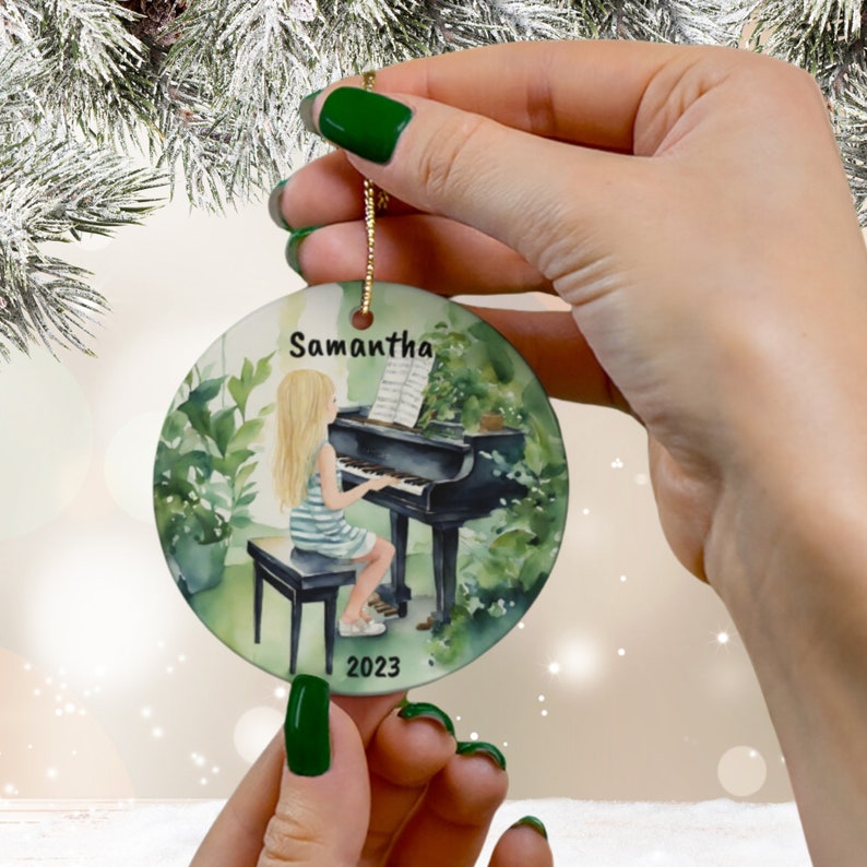 Personalized Piano Practice Ornament, Gift for Young Girl Piano Student ...