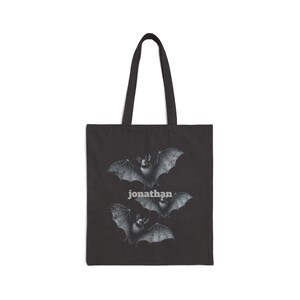 Black Bats Tote Bag for Bat Lovers, Personalizable, Perfect Halloween ...