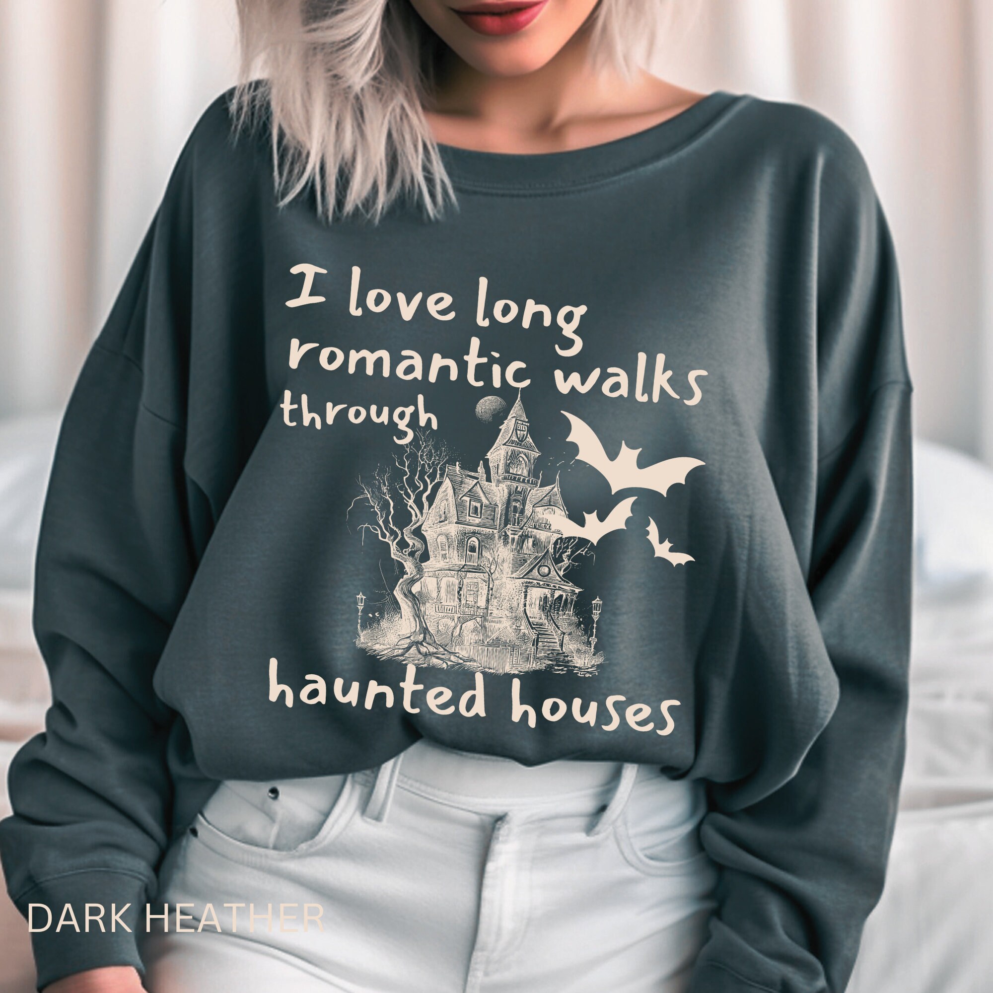 Haunted House Shirt, Romantic Halloween Sweatshirt, Funny Halloween ...