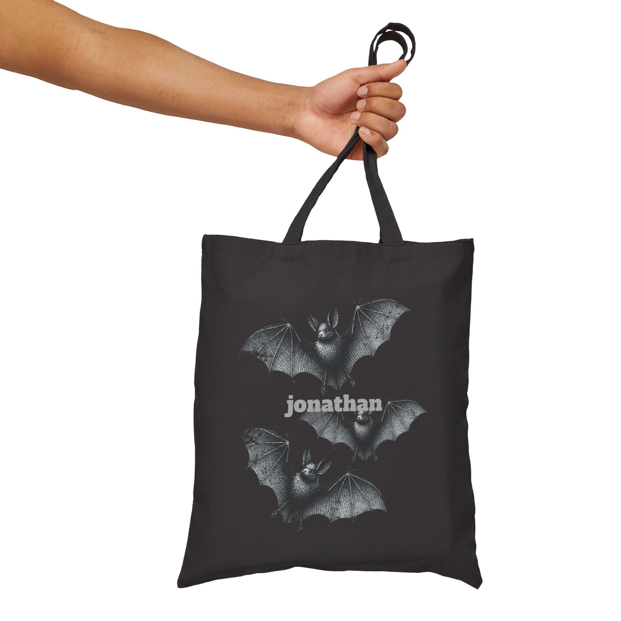 Black Bats Tote Bag for Bat Lovers, Personalizable, Perfect Halloween ...
