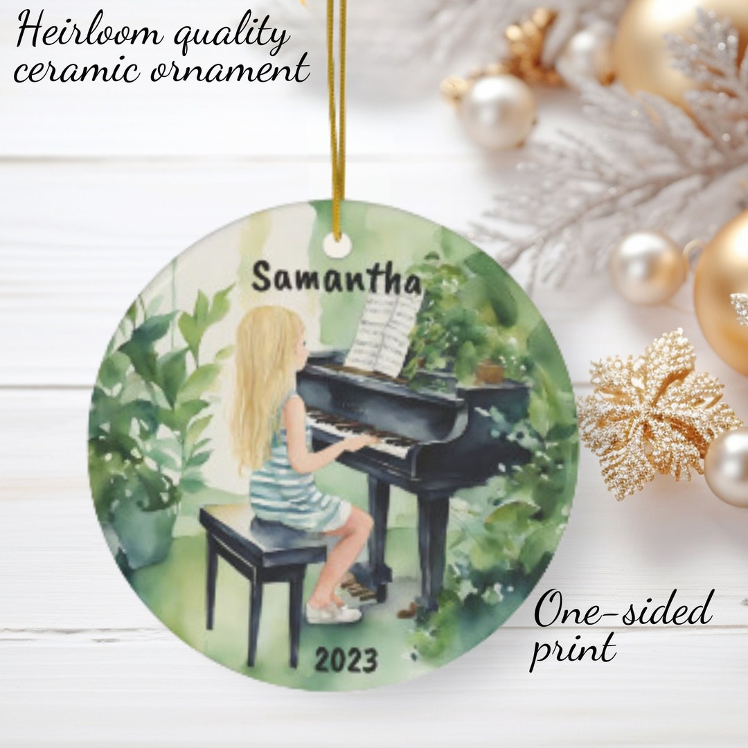 Personalized Piano Practice Ornament, Gift for Young Girl Piano Student ...