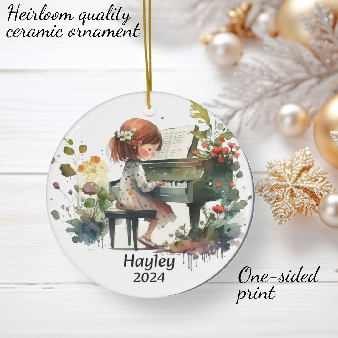 Personalized Piano Recital Ornament, Gift for Grandmother, Little Girl ...