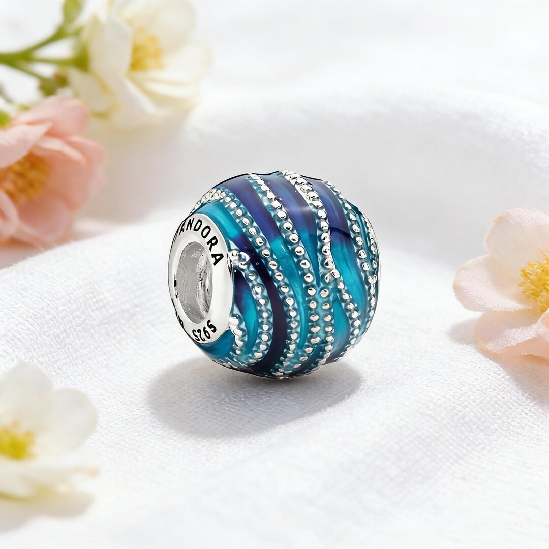 Blue Wave Charm,925 Sterling Silver Charm,compatible With Pandora ...
