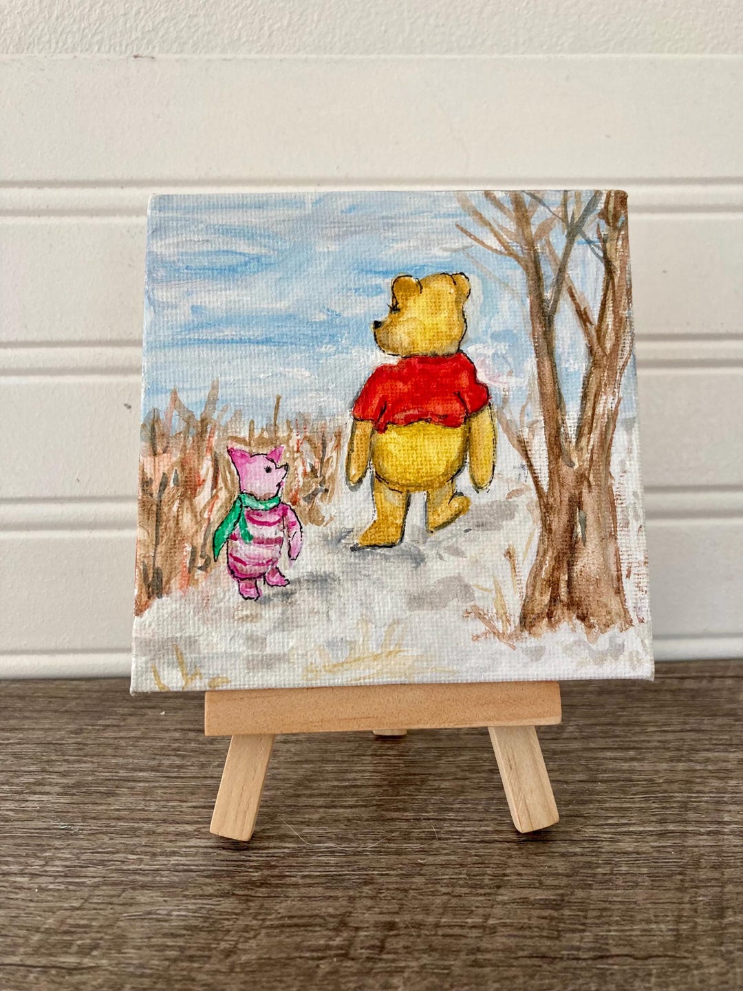 Handpainted Winnie the Pooh & Piglet Mini Canvas Art - Etsy