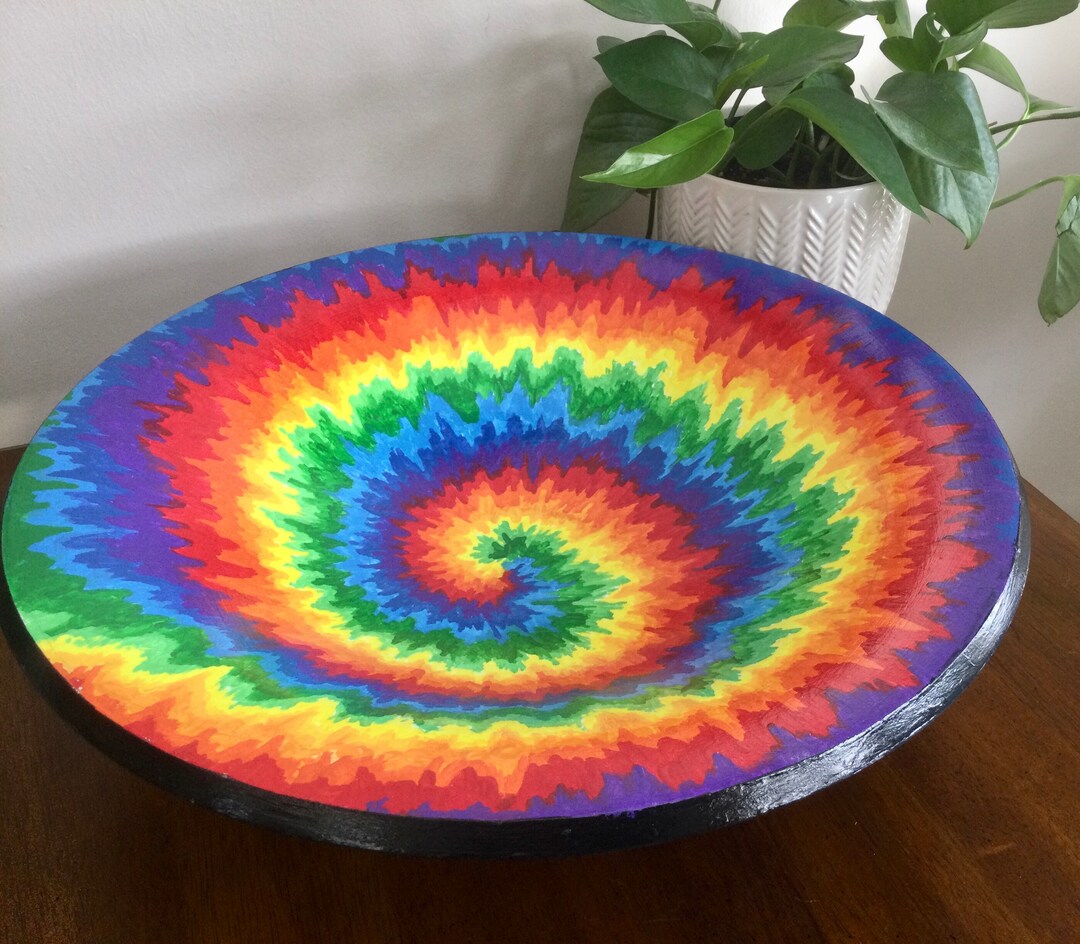 Tie Dye/ Rainbow Colors/ Painted Bowl/ Tie Dye Decor - Etsy