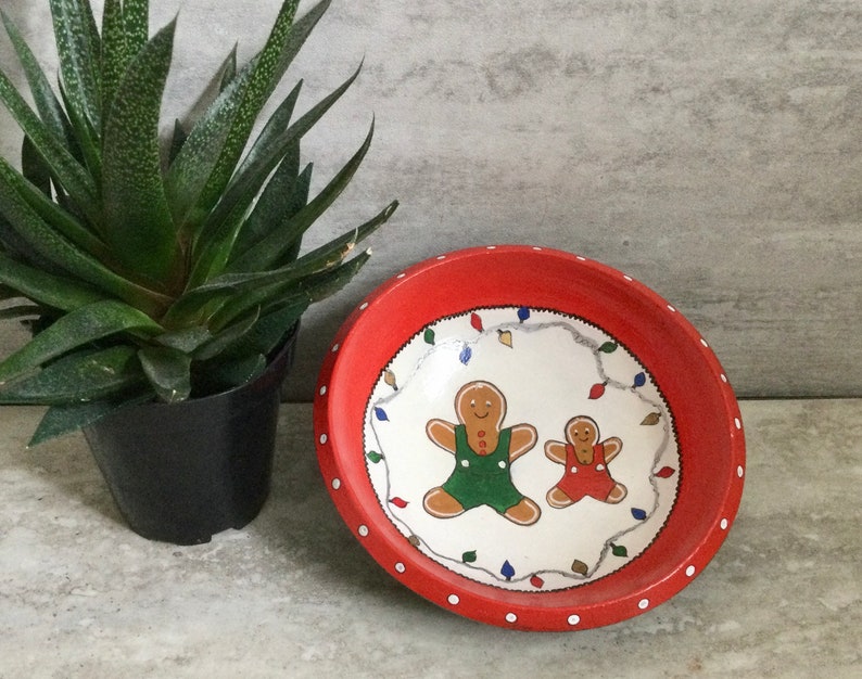 Painted Bowl/ Holiday Bowl/ Gingerbread Man - Etsy UK