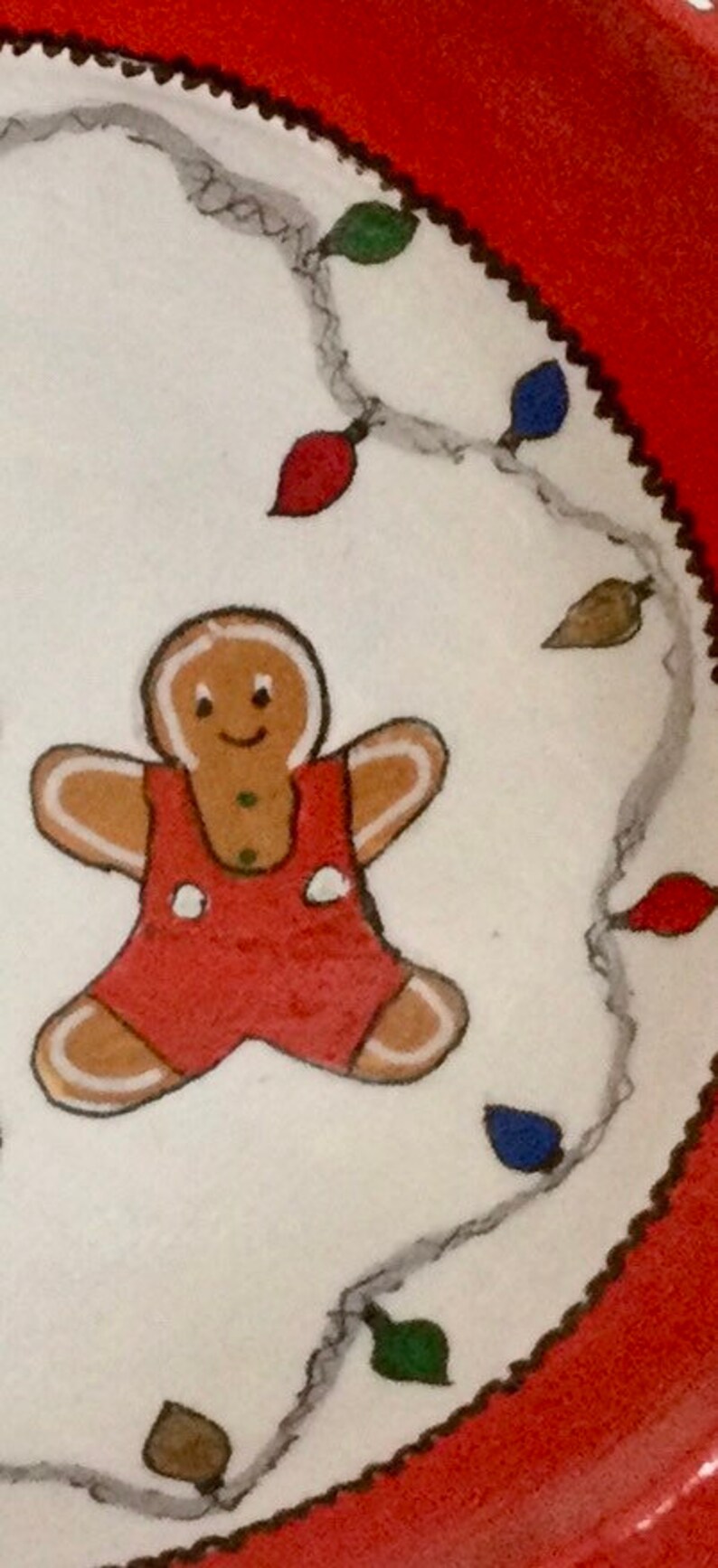 Painted Bowl/ Holiday Bowl/ Gingerbread Man - Etsy UK