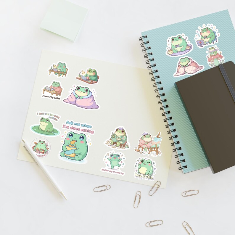 Daily Frog Life Sticker Sheet | Planner, Laptop, Scrapbook Stickers - Etsy
