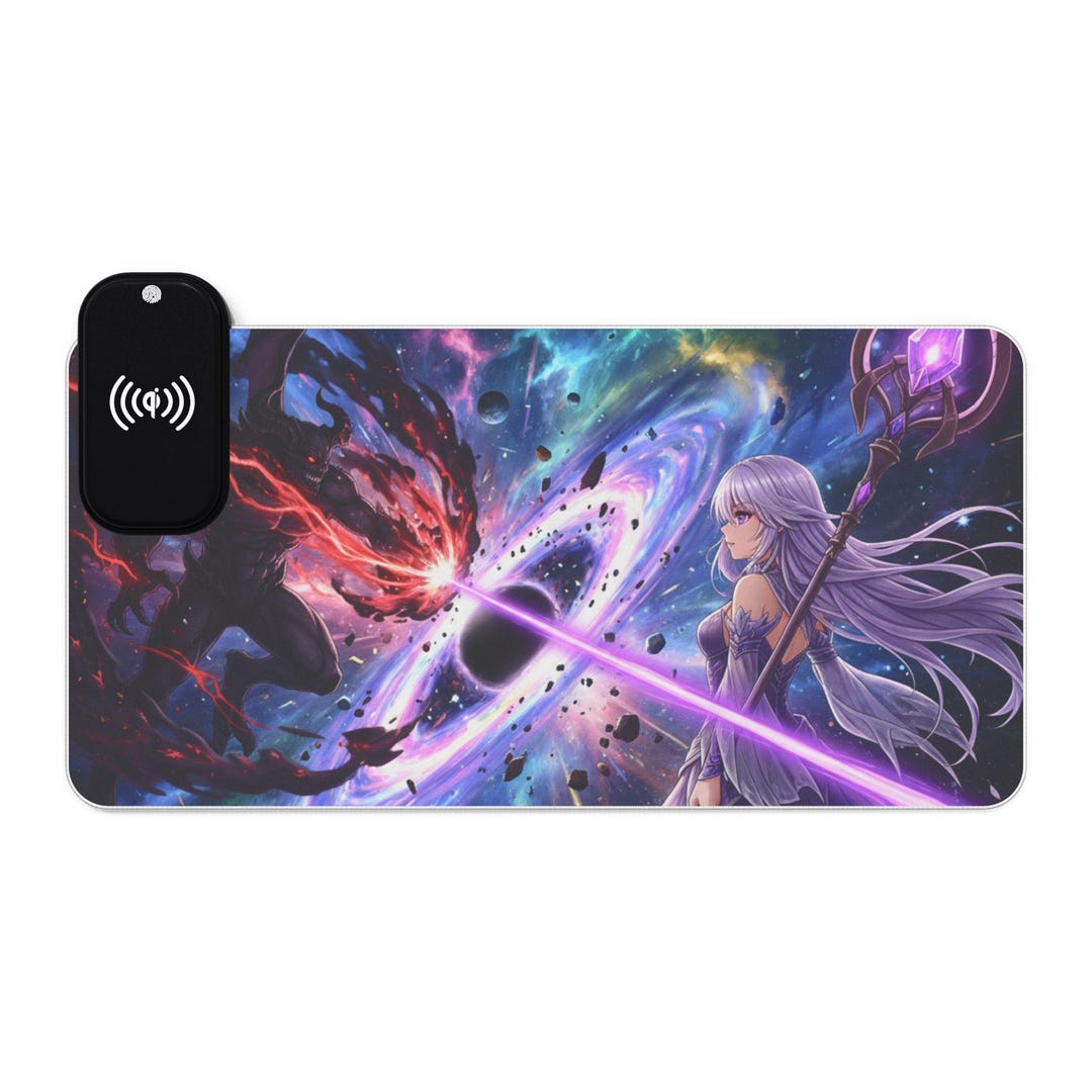 Celestial Sorceress VS Demon Lord LED Gaming Mouse Pad | Wireless ...