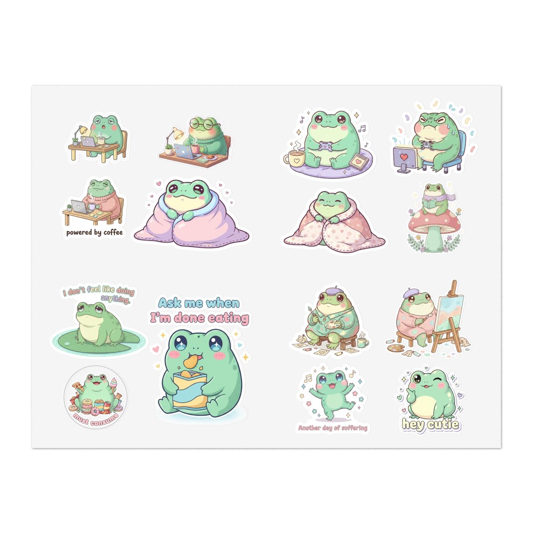 Daily Frog Life Sticker Sheet | Planner, Laptop, Scrapbook Stickers - Etsy