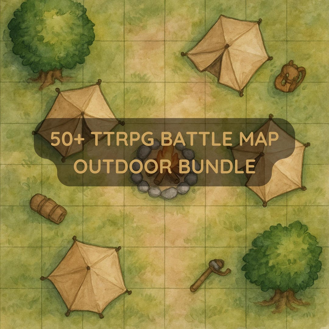 50+ Fantasy Battle Map Indoor Bundle | Hand-painted Watercolour Style ...