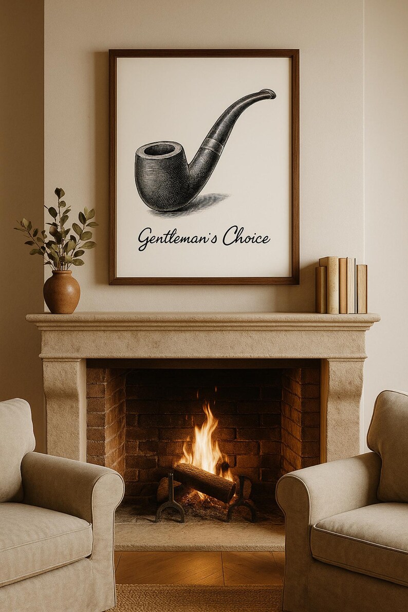 Vintage Black and White Illustration Set: Retro Pipe, Telephone ...