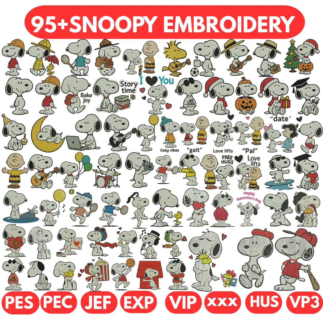 Snoopy Machines Embroidery Designs Bundle Fall Snoopy Embroidery Design ...