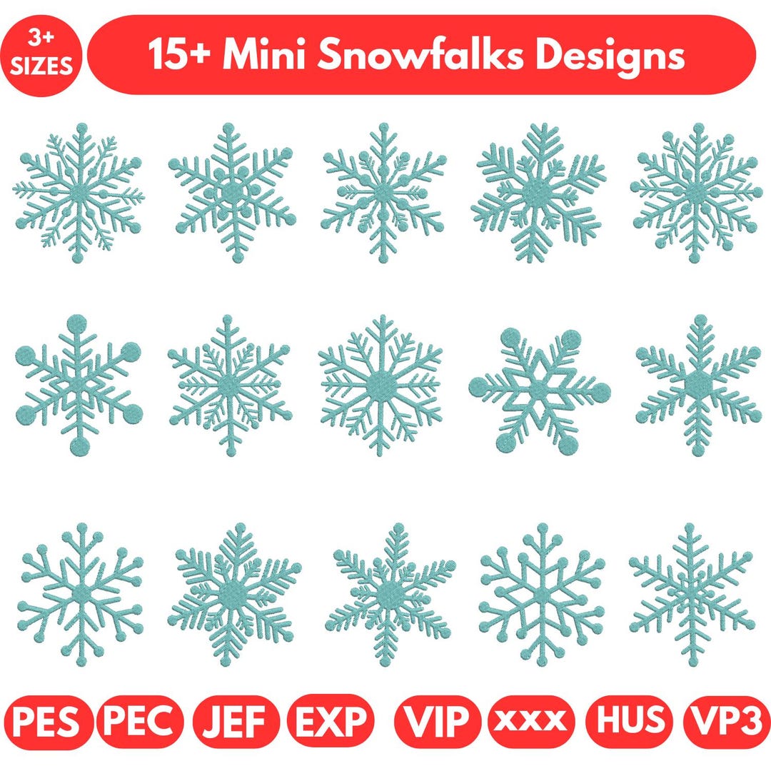 Mini Snowflakes Machine Embroidery Designs Christmas Snowflakes ...