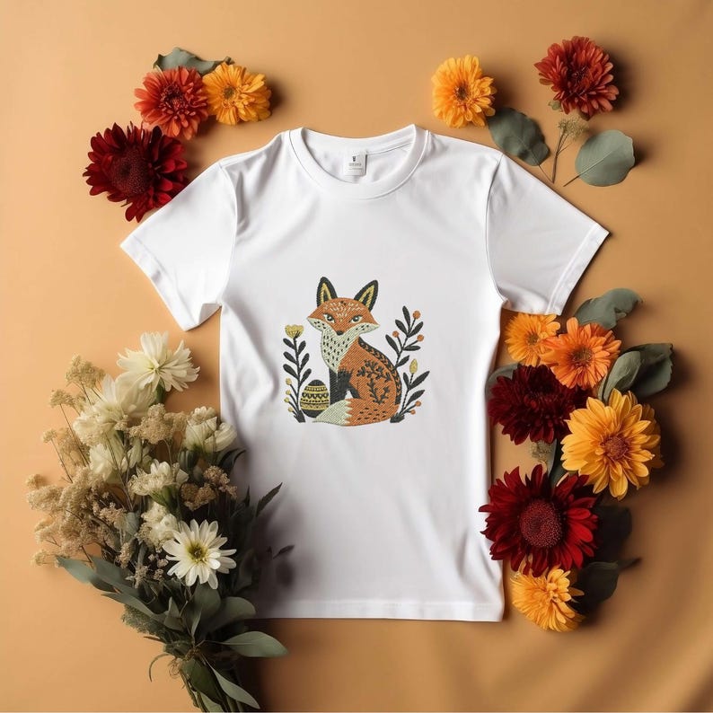 Floral Fox Embroidery Machine Design Bundle Cute Fox Embroidery Designs ...