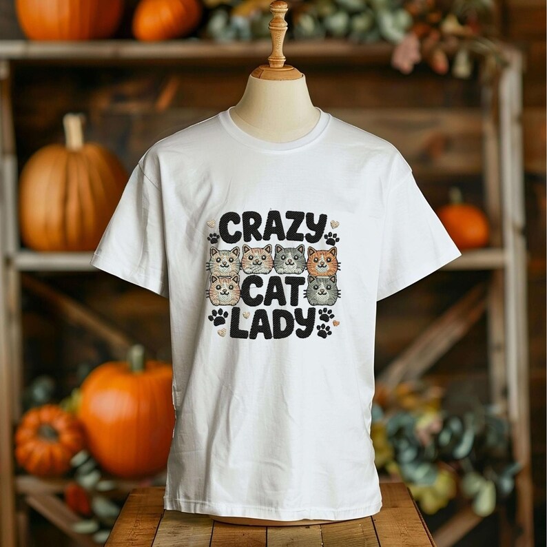 Crazy Cat Lady Machine Embroidery Design Bundle Funny Cat Embroidery ...