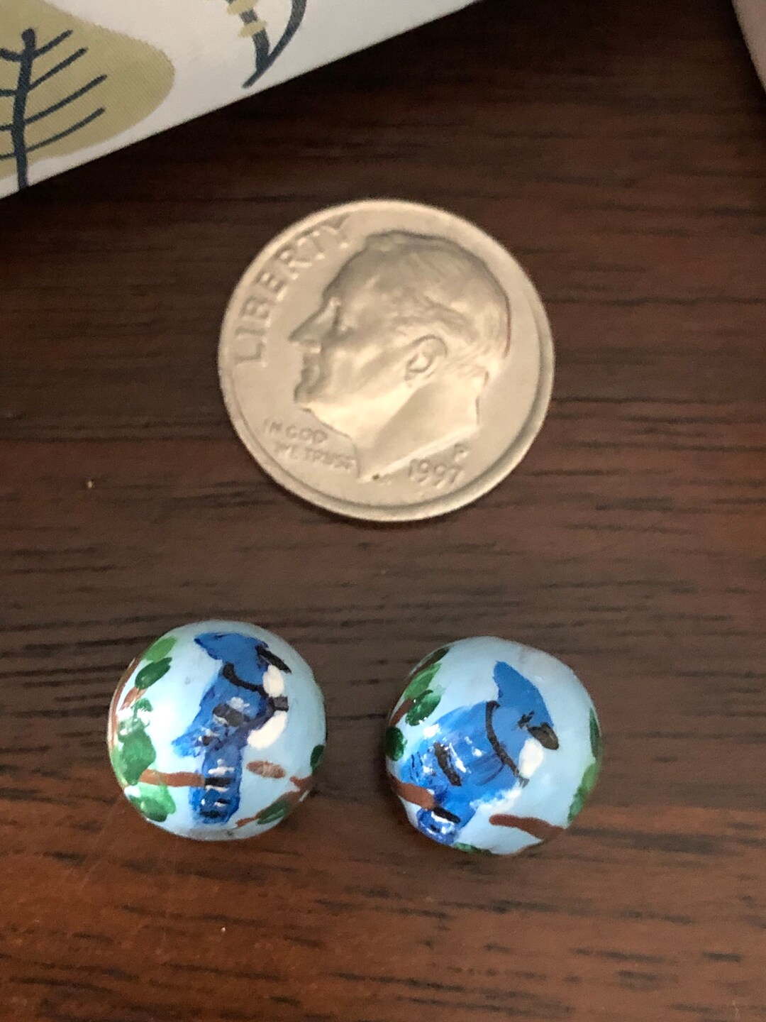 Blue Jay Beads, Hand Painted - Etsy