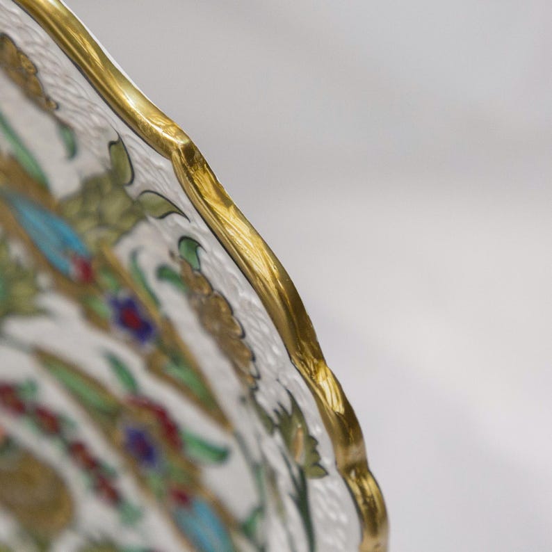 Hand-painted Kütahya Ceramic Plate, Tree of Life Ottoman Decor (12 Inch ...