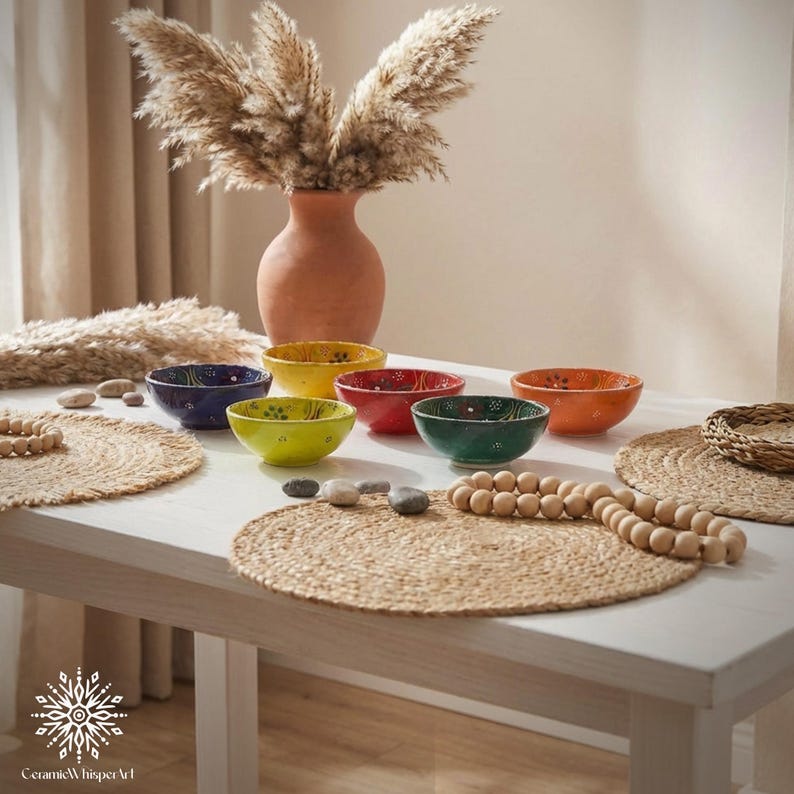 Hand-painted Ceramic Dipping Bowls, Turkish Style, Set of 6 - Etsy
