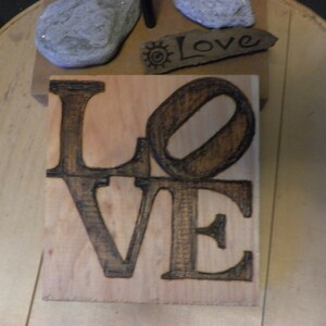 Love Pyrography Love Like Its the 70's Square Wall Sign on - Etsy