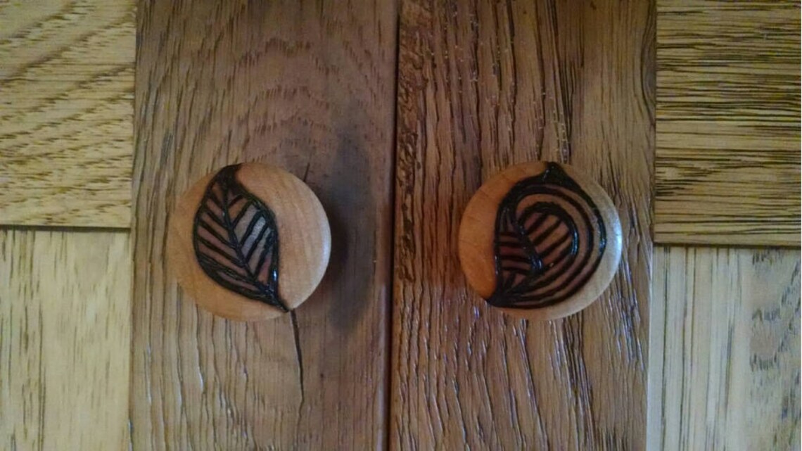 Customizable Wood Drawer Pulls/knobs Three Sizes Original Pyrography ...
