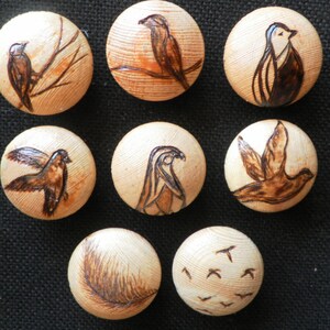 Customizable Wood Drawer Pulls/knobs Three Sizes Original Pyrography ...