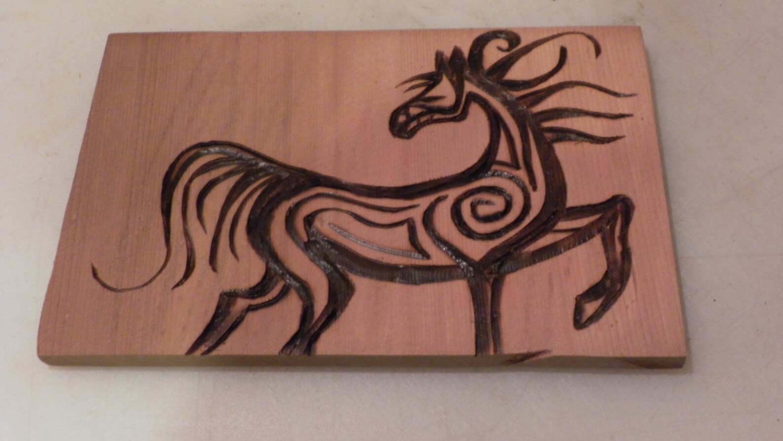 Tribal horse portrait wall art pyrography re-purposed cedar | Etsy