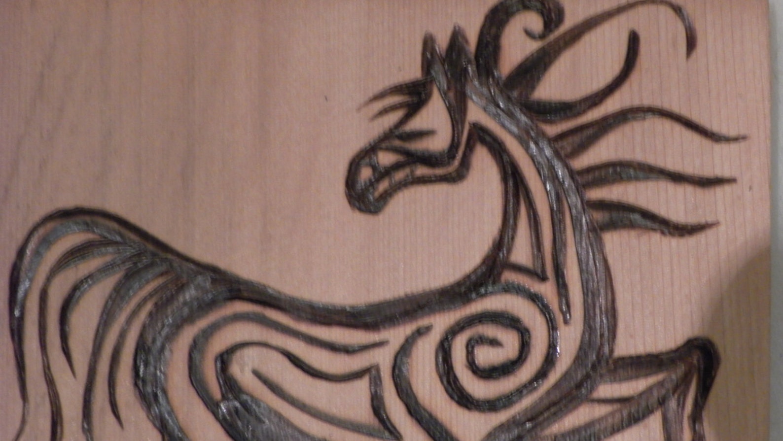 Tribal horse portrait wall art pyrography re-purposed cedar | Etsy