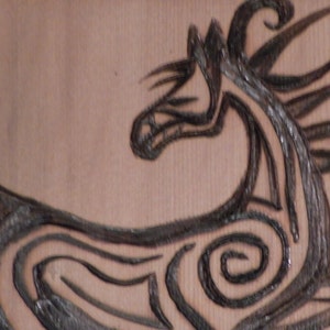 Tribal horse portrait wall art pyrography re-purposed cedar | Etsy