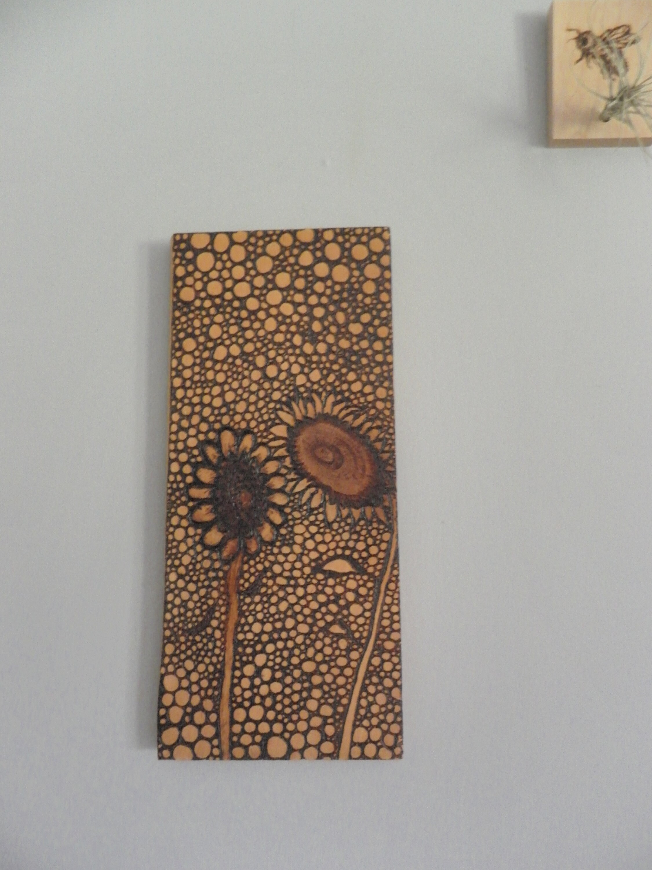 Pyrography Portrait of Two Sunflowers on Knotty Pine Ready to - Etsy