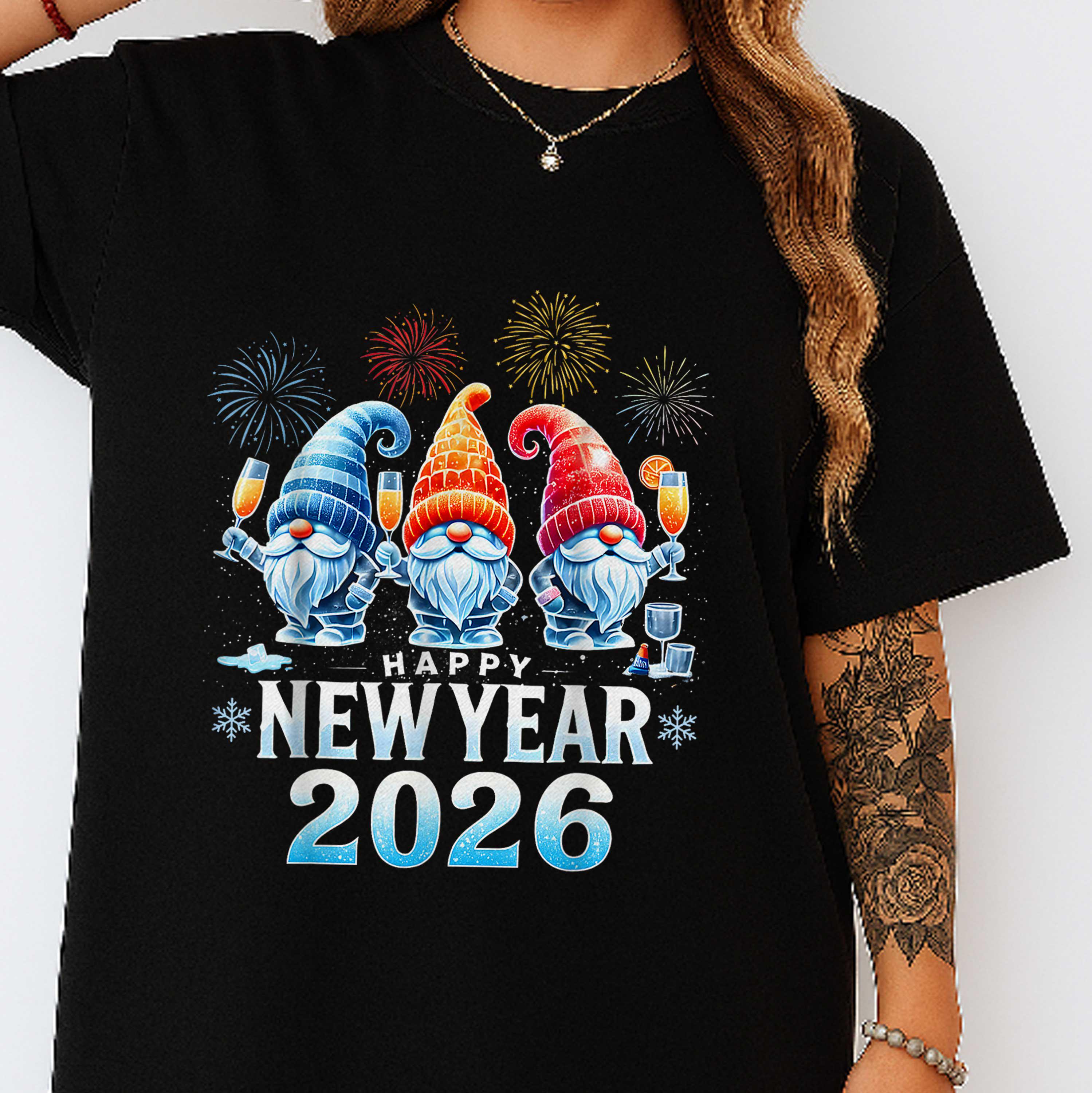 Happy New Year 2026 Gnomes PNG, Festive Sublimation Design, Champagne ...