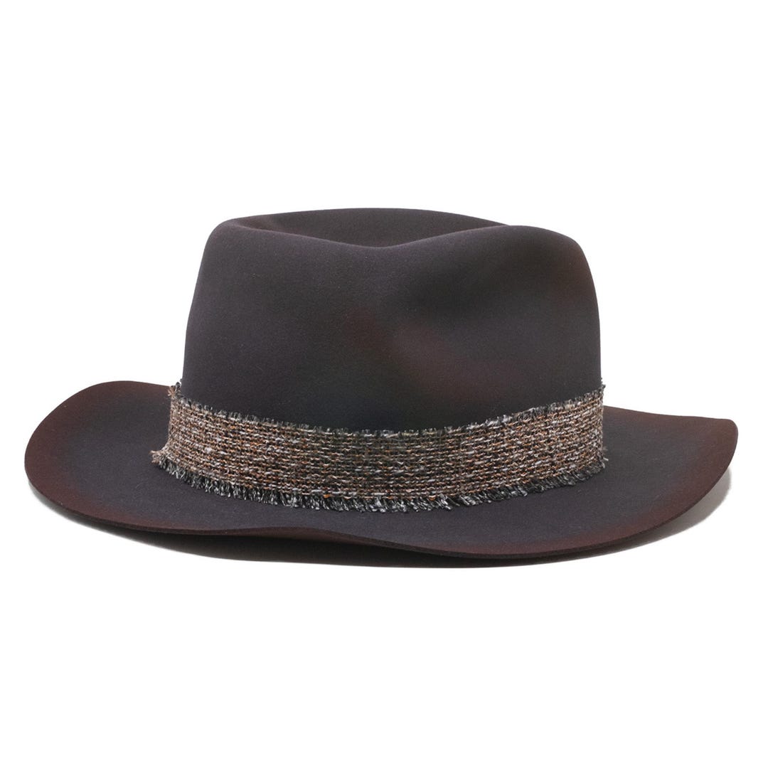 Brown Felt Fedora Hat: Rustic Woven Band, Soft Brim - Etsy