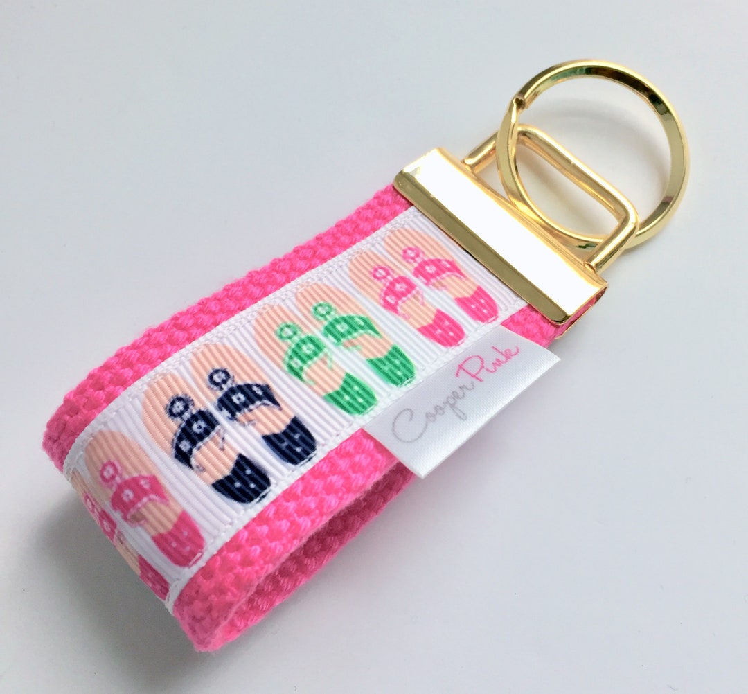 Preppy Jacks Monogram Keychain Wristlet Summer Keychain Gift for Her ...
