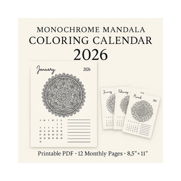 Monday Mandala Calendar - Etsy